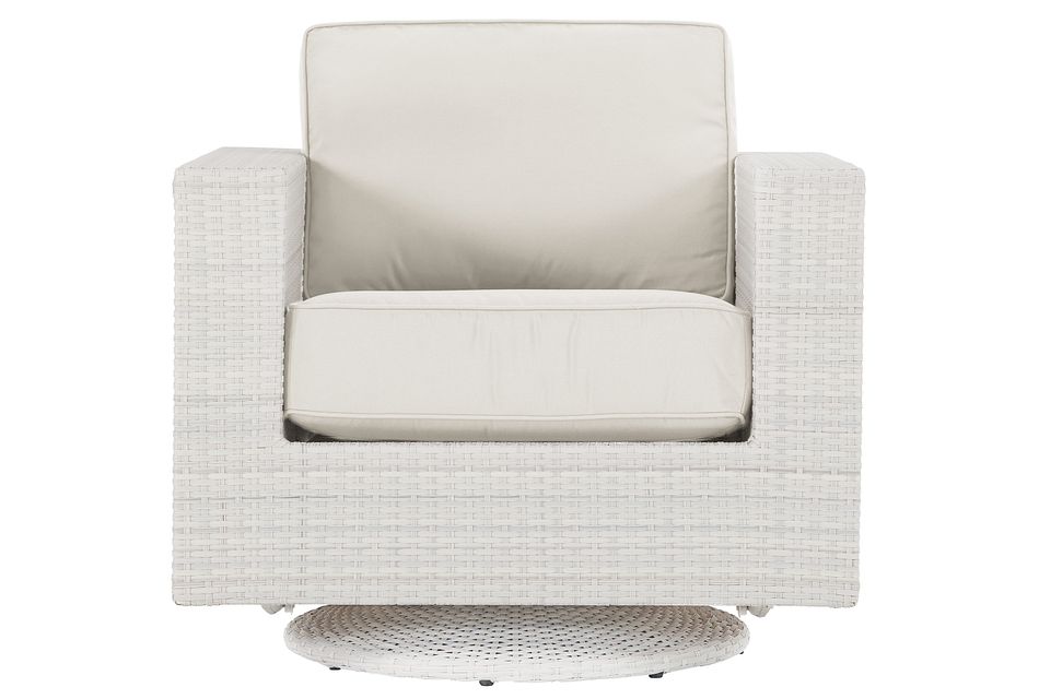 Biscayne White Swivel Chair
