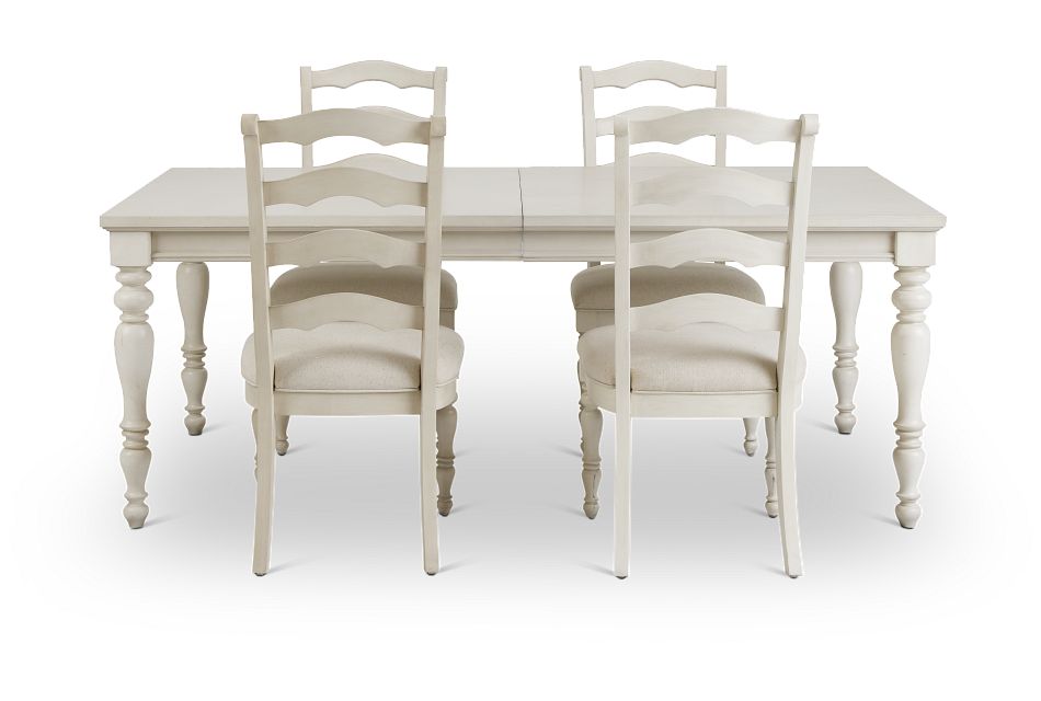 Savannah Ivory Rect Table & 4 Chairs