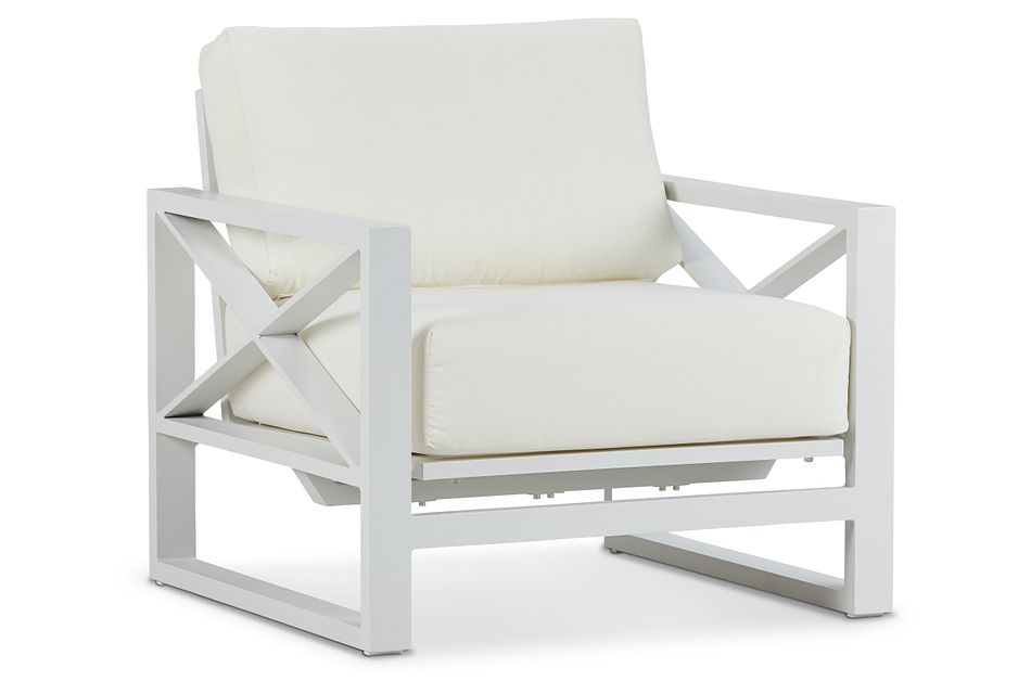 Linear White Rocking Chair