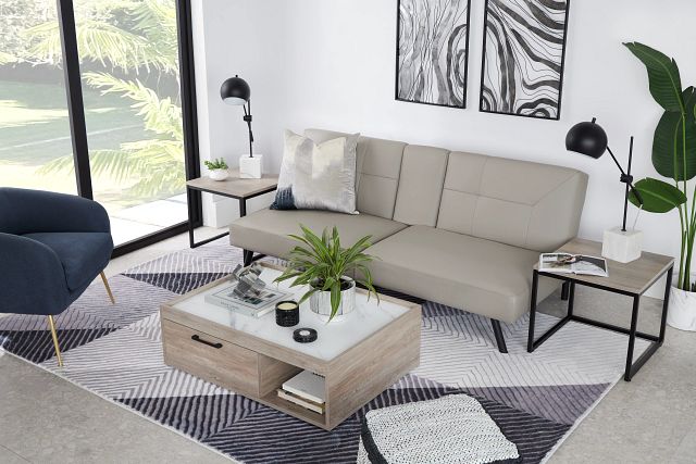 Andes Light Gray Micro Sofa Futon
