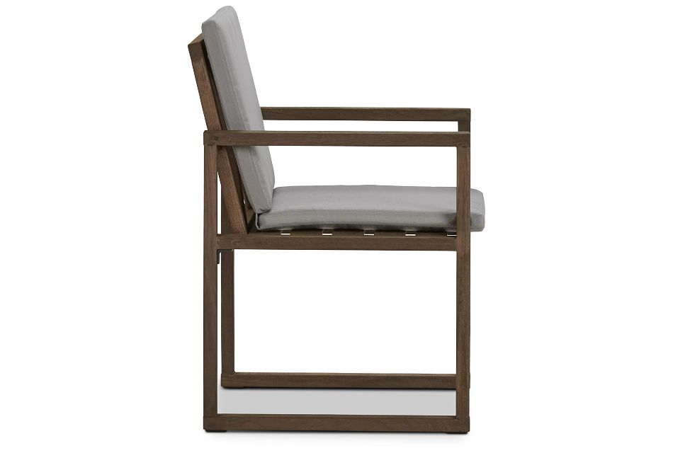 Linear Teak Dk Gray Arm Chair