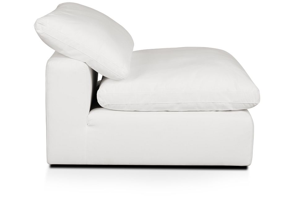 Nixon White Fabric Armless Chair
