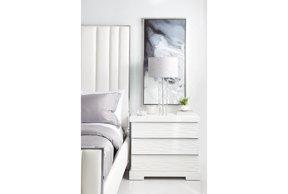 Ocean Drive White Marble Nightstand