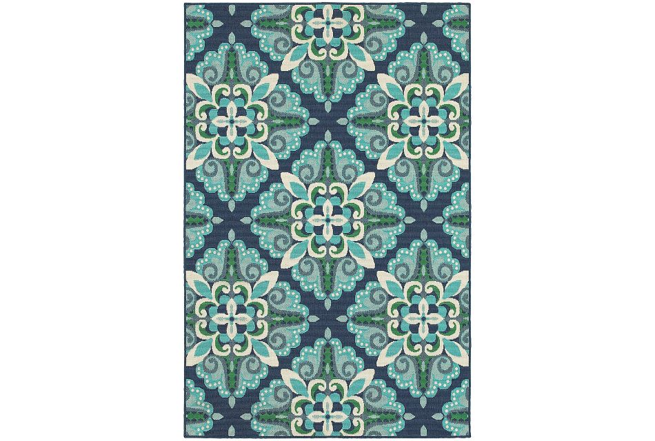 Melissa Teal Indoor/outdoor 8x10 Area Rug