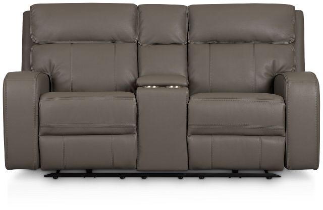 Rhett Gray Micro Reclining Console Loveseat