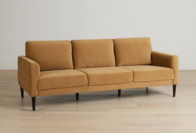 Nala Light Brown Velvet Sofa