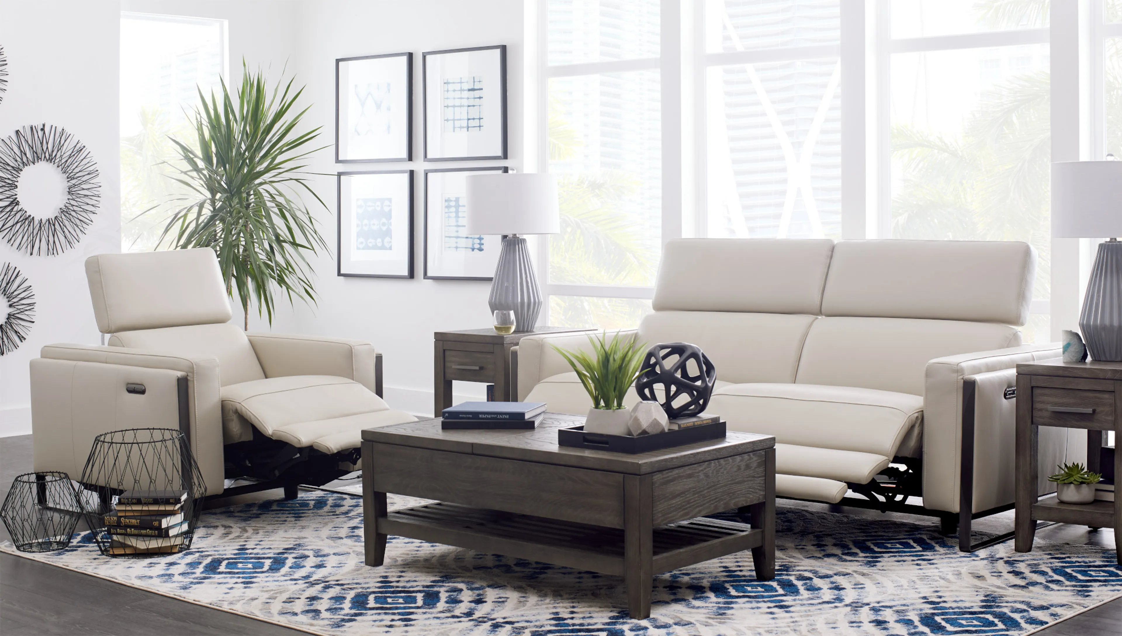 Atlas Taupe Lthr vinyl Power Reclining Sofa Living Room Reclining Sofas City Furniture