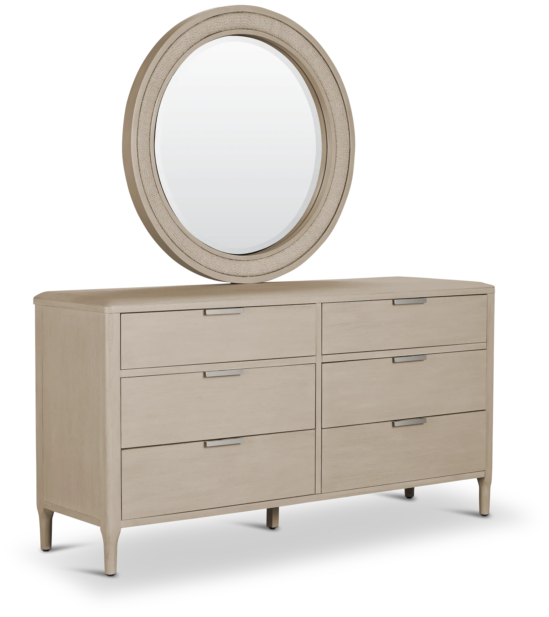 Castello Light Tone Round Dresser & Mirror