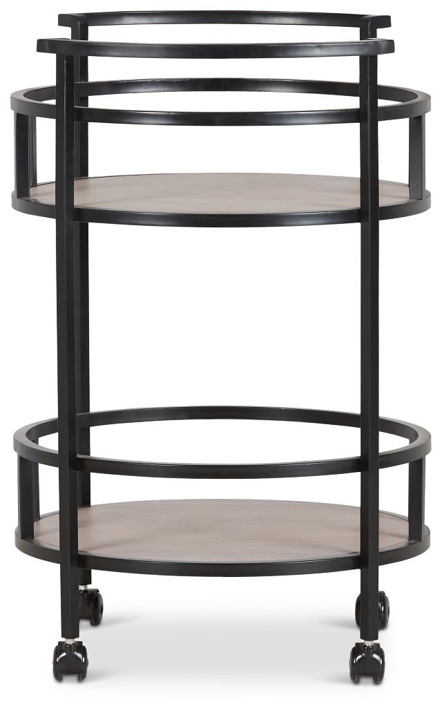 Hallie Round Metal Bar Cart