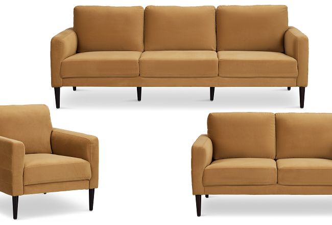 Nala Light Brown Velvet Living Room