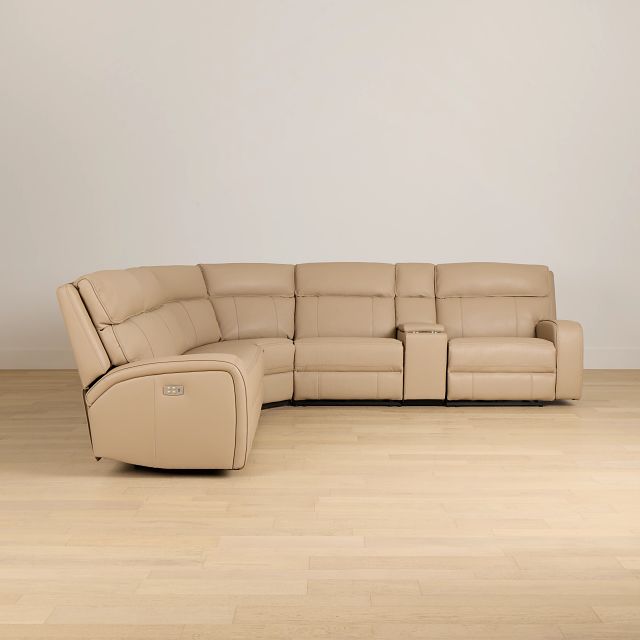 Rhett Taupe Micro Small Triple Power Reclining Two-arm Sectional (0)