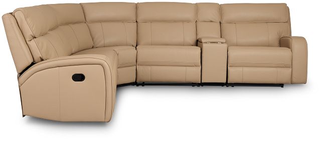 Rhett Taupe Micro Small Triple Manually Reclining Two-arm Sectional