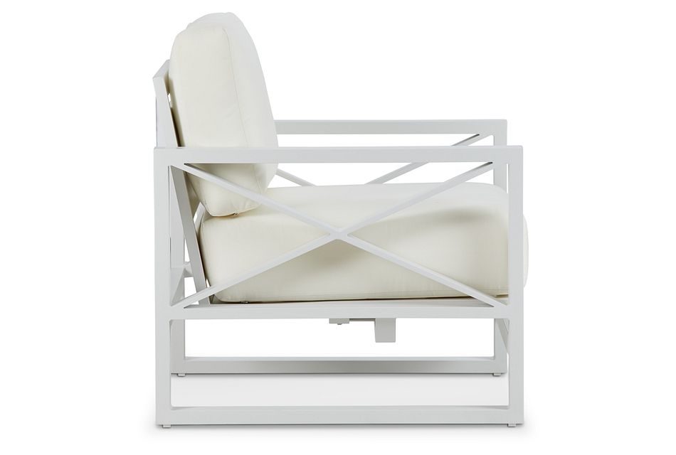 Linear White Rocking Chair