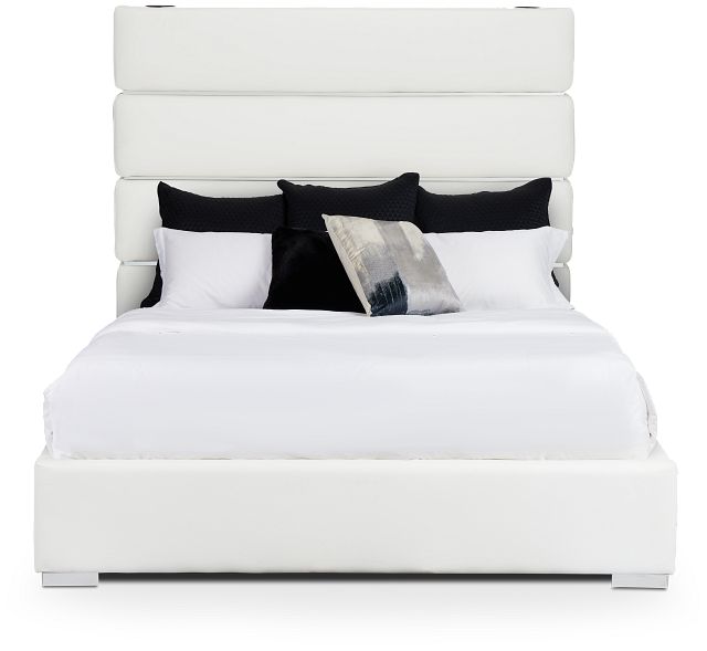 Miami White Uph Platform Bed