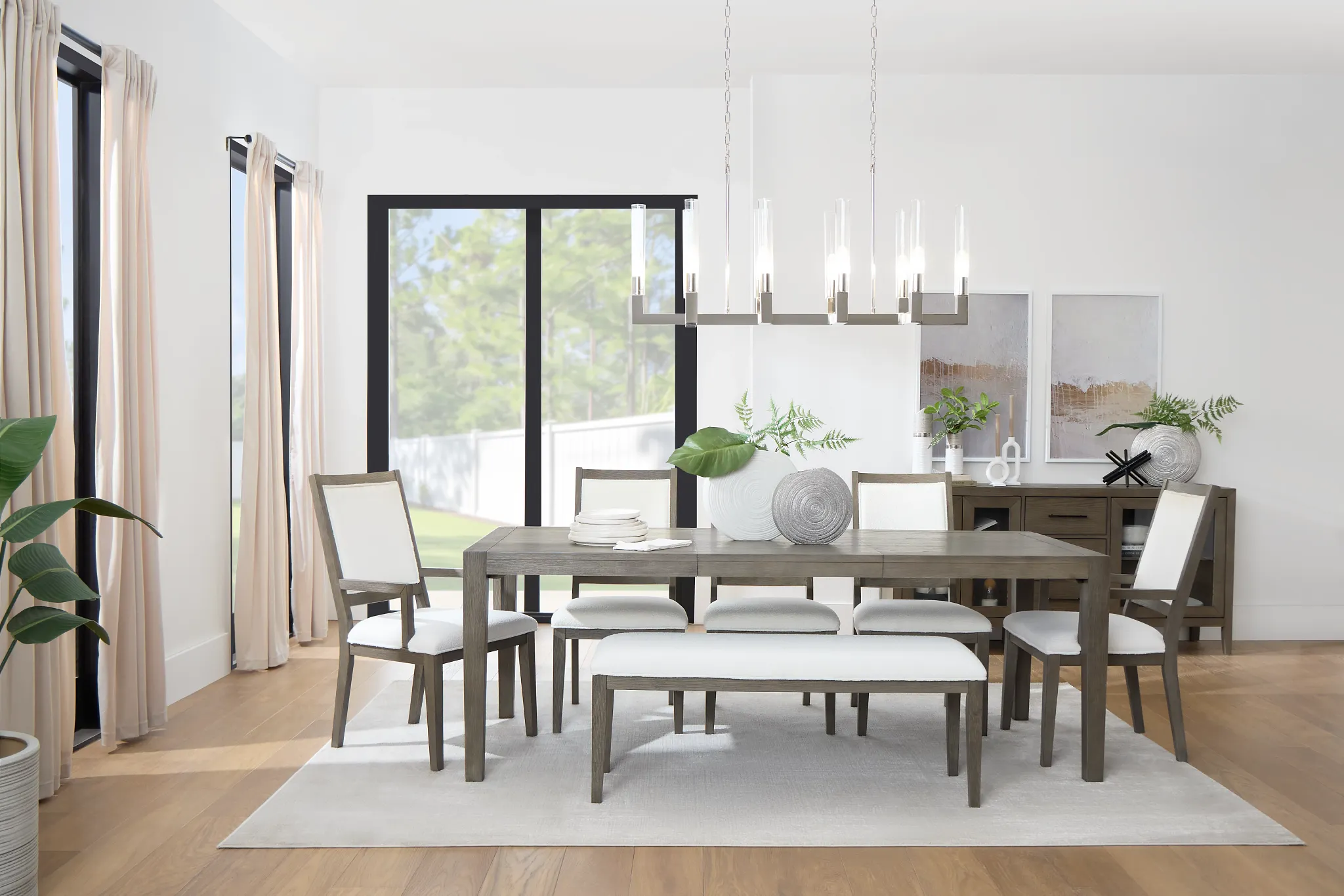 Alden Gray Rect Table & 4 Chairs