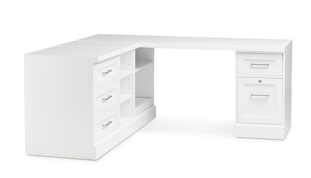 Newport White L Desk