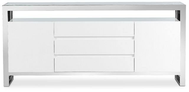 Miami White Glass Buffet