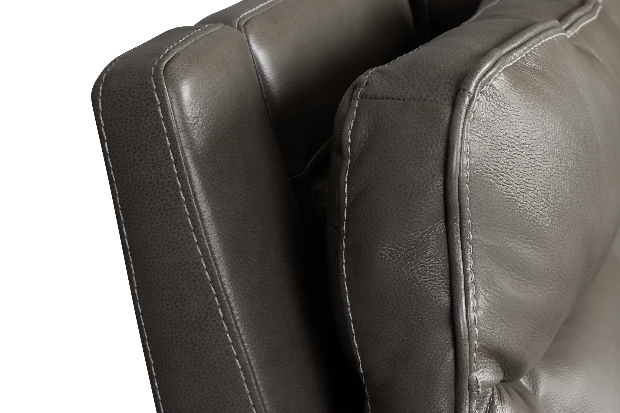 Jasper Gray Leather Small Two-arm Power Reclining Sectional