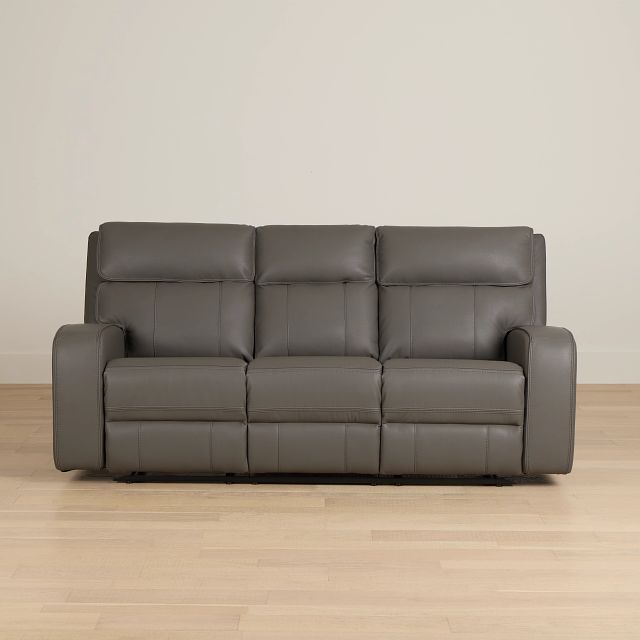 Rhett Gray Micro Reclining Sofa (2)