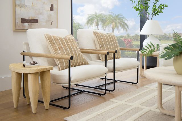 Margo White Fabric Accent Chair