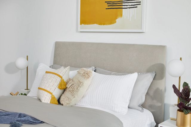 Lucy Taupe Uph Platform Bed