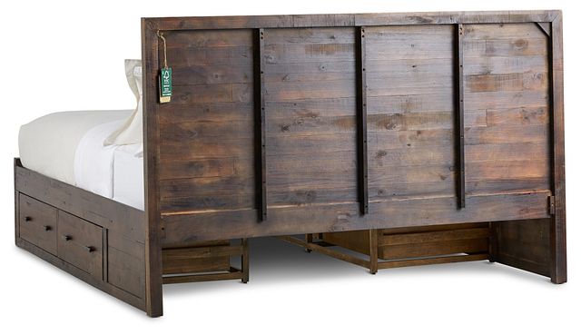 Seattle Dark Tone Wood Platform Storage Bed