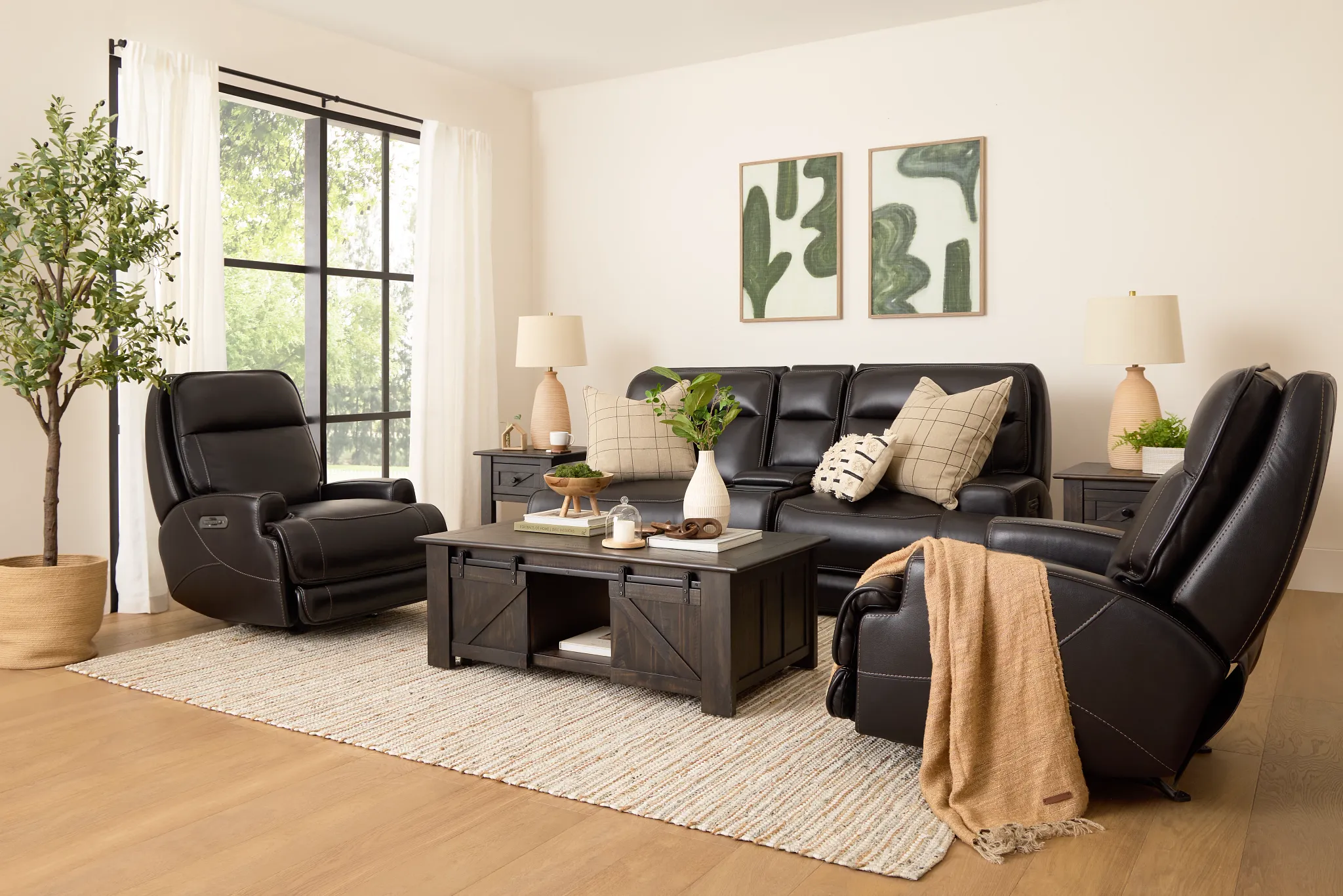 Casey Black Lthr/vinyl Power Reclining Sofa