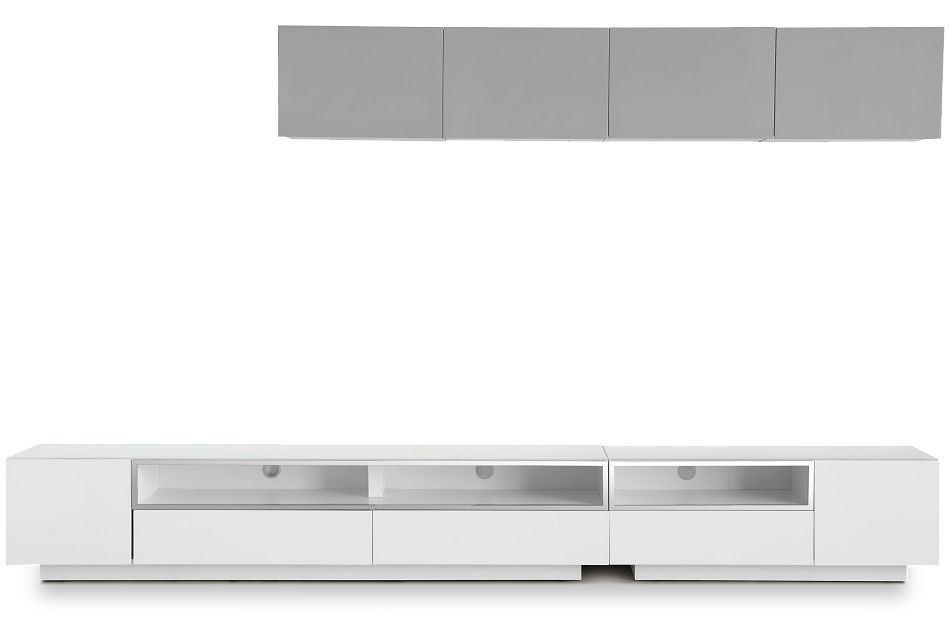 Vancouver 134" White Gray 6-piece Right Modular Entertainment Wall