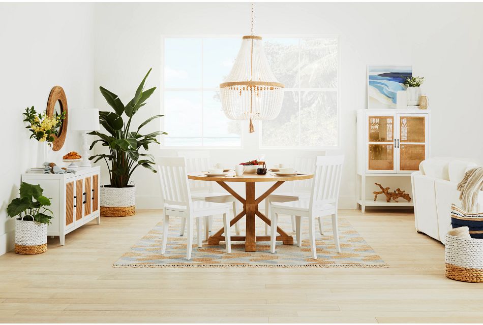 Nantucket Light Tone Round Table, (1)