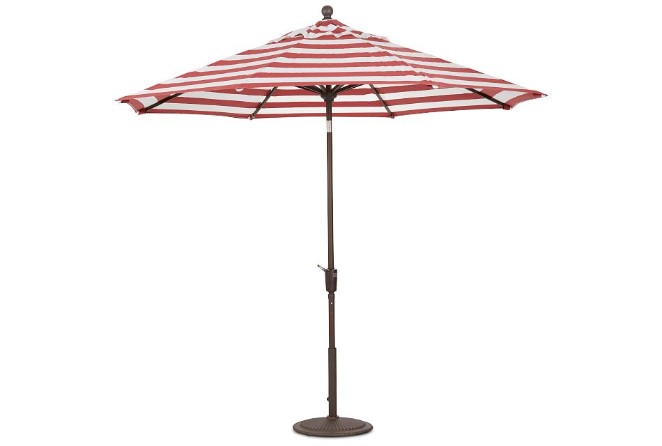 Maui Red Stripe Umbrella Set