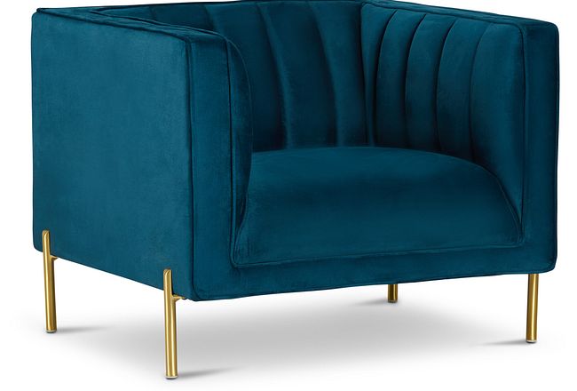 Bella Dark Blue Velvet Chair