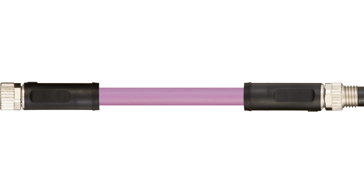 Industrial Ethernet/CAT5 cables, PVC, connector A: M8 socket straight ...