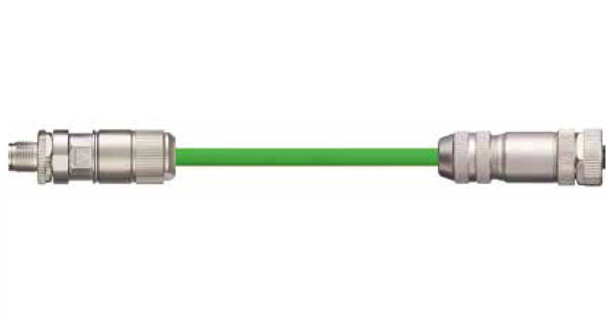 Harnessed Profinet cables, PUR, connector A: M12 pin D-coded, connector ...
