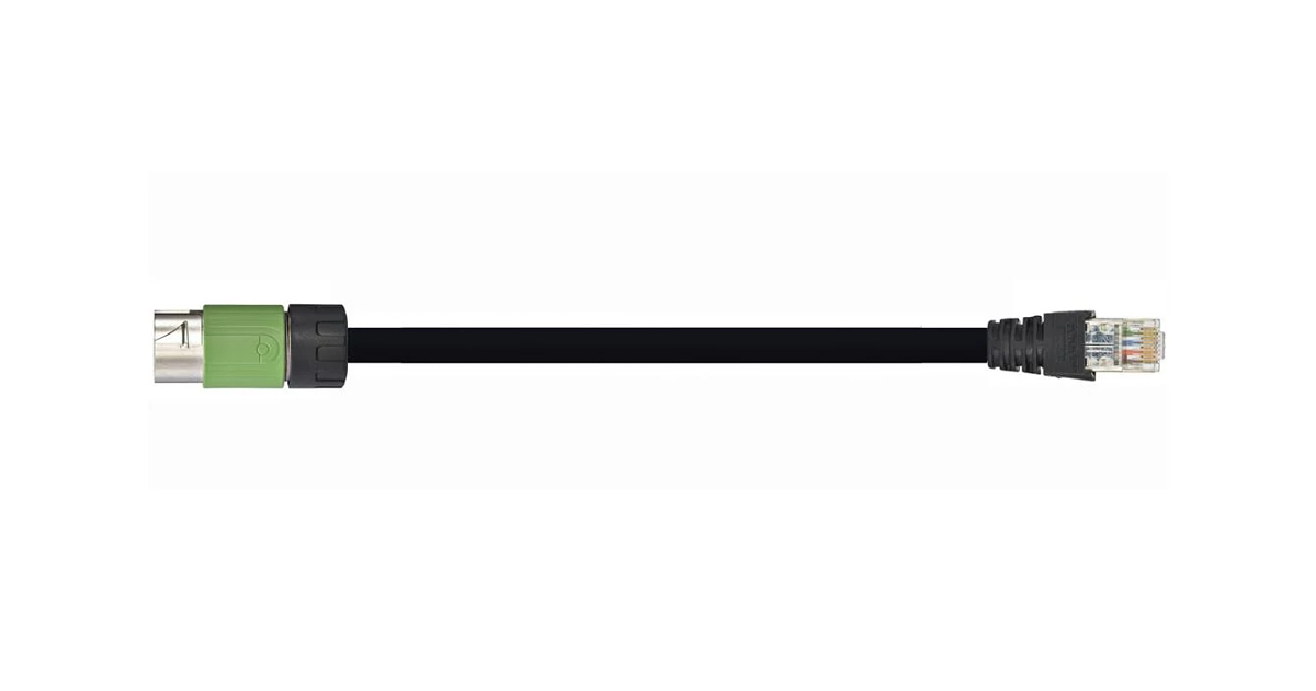 Harnessed CAT5e cables, PUR torsion, connector A: Intercontec 615 ...