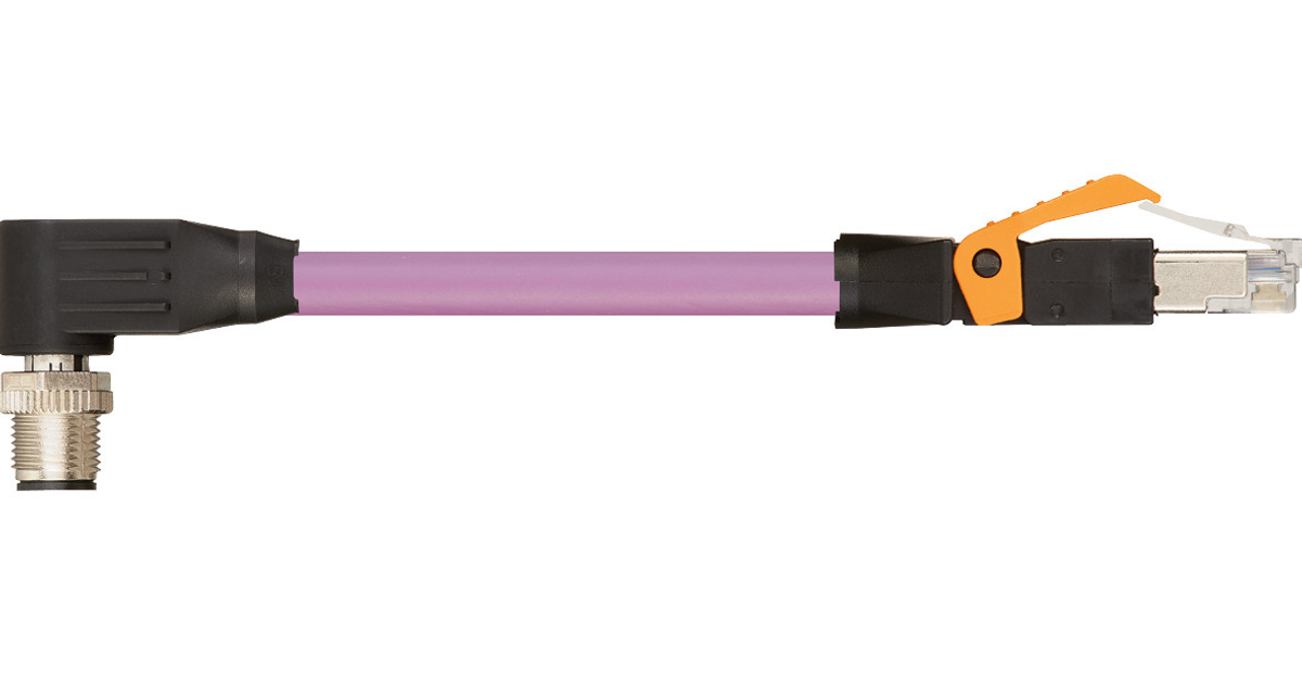 Industrial Ethernet/CAT5 Leitungen, PUR, Stecker A: M12 d-codiert Stift ...