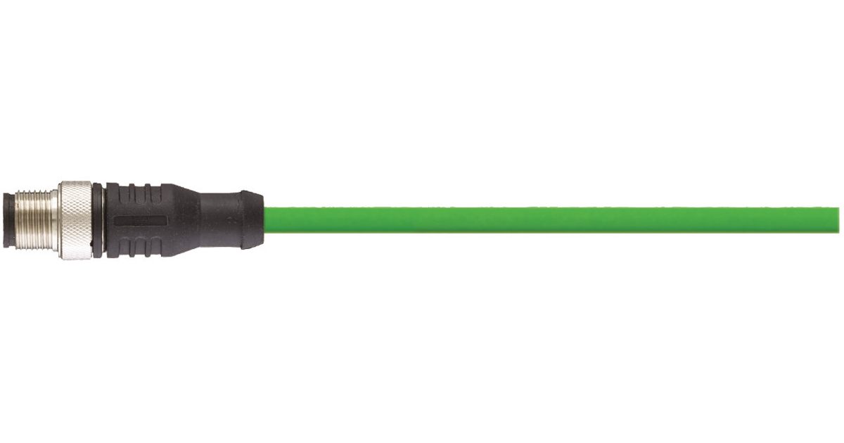 Harnessed Profinet cables, TPE, connector A: M12 straight, 4-pin, d ...