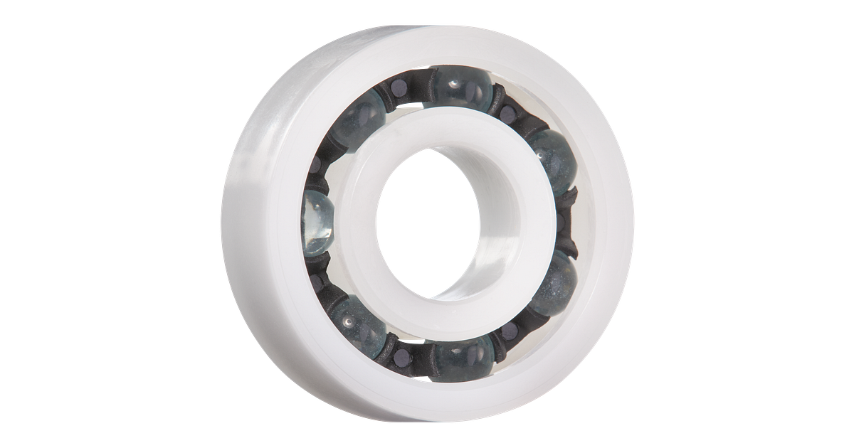 xiros® radial deep groove ball bearing, xirodur B180, glass balls, cage ...