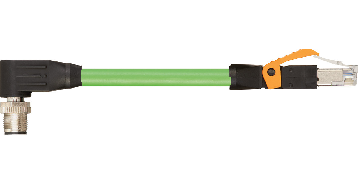 Industrial Profinet cables, PVC, connector A: M12 d-coded pin angled ...