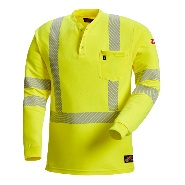 Red Wing Safety Boots - Men's HI-VIS FR Henley Knit Shirt