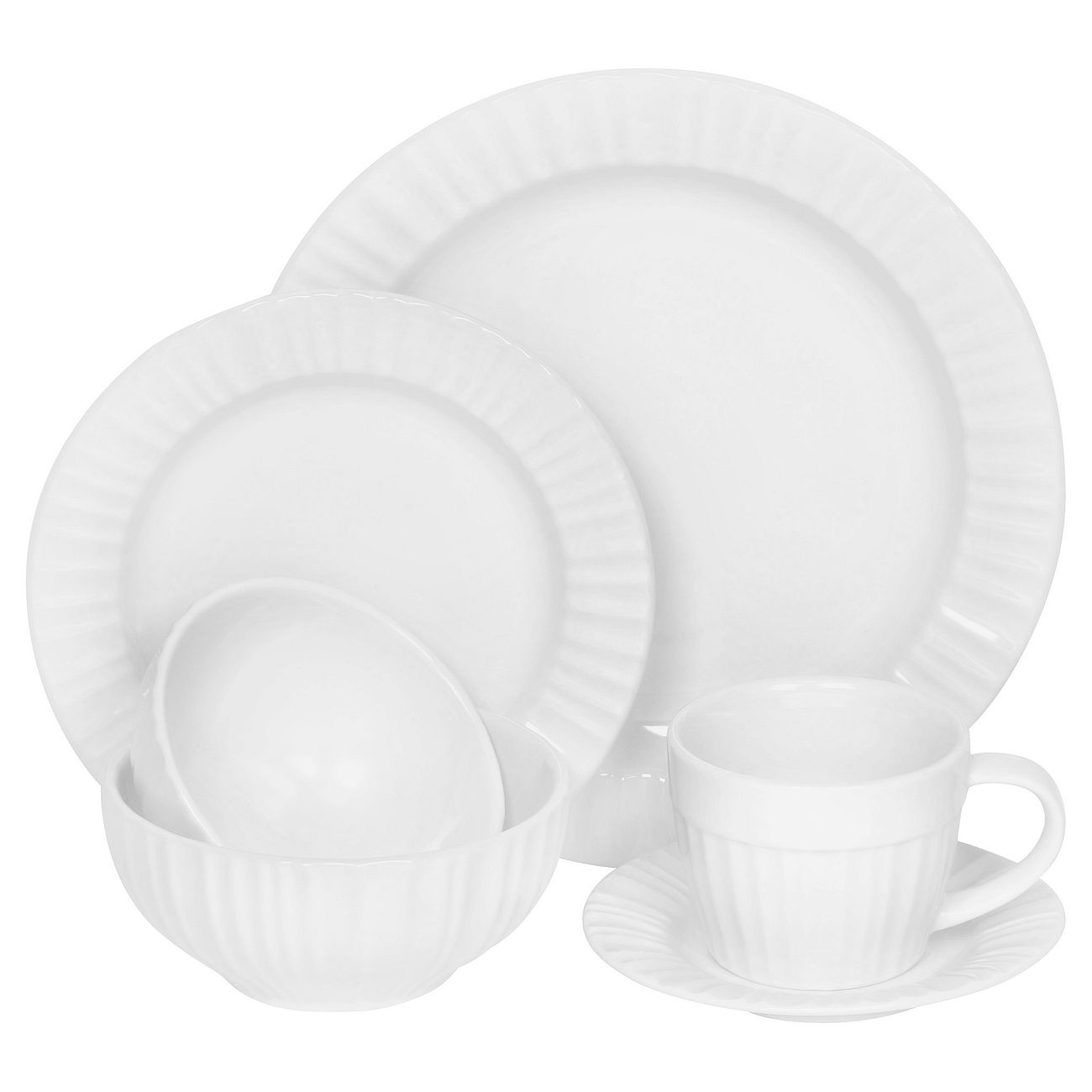 French White 6-piece Dinnerware Set , Service for 1 | Corningware